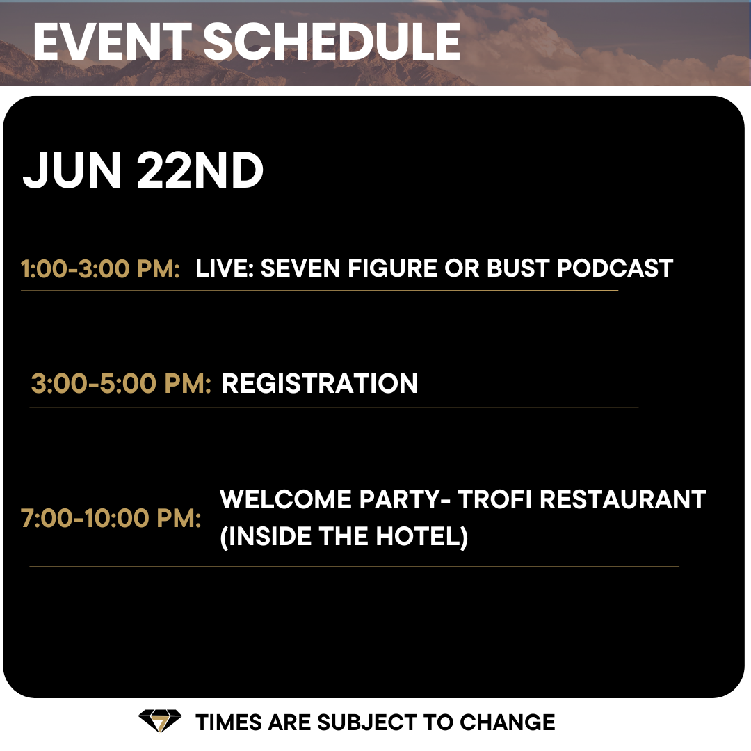 Schedule - Seven Figure Medicare Agent Summit